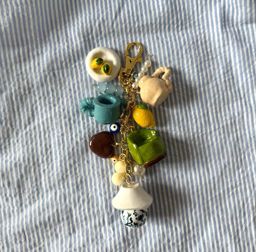 Handmade Clay Charm Keychain | Charm Keychain | Clay Charm Pendants ...