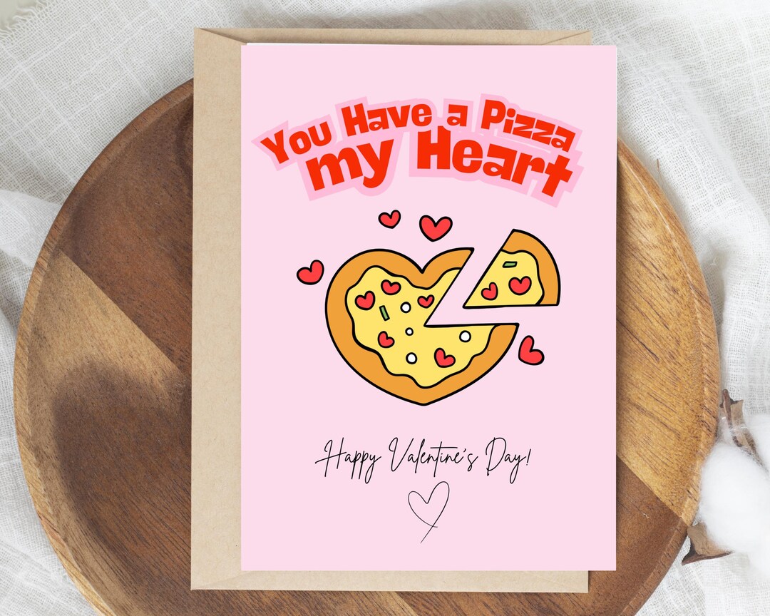 Editable Pizza Valentines Day Digital Card - Etsy