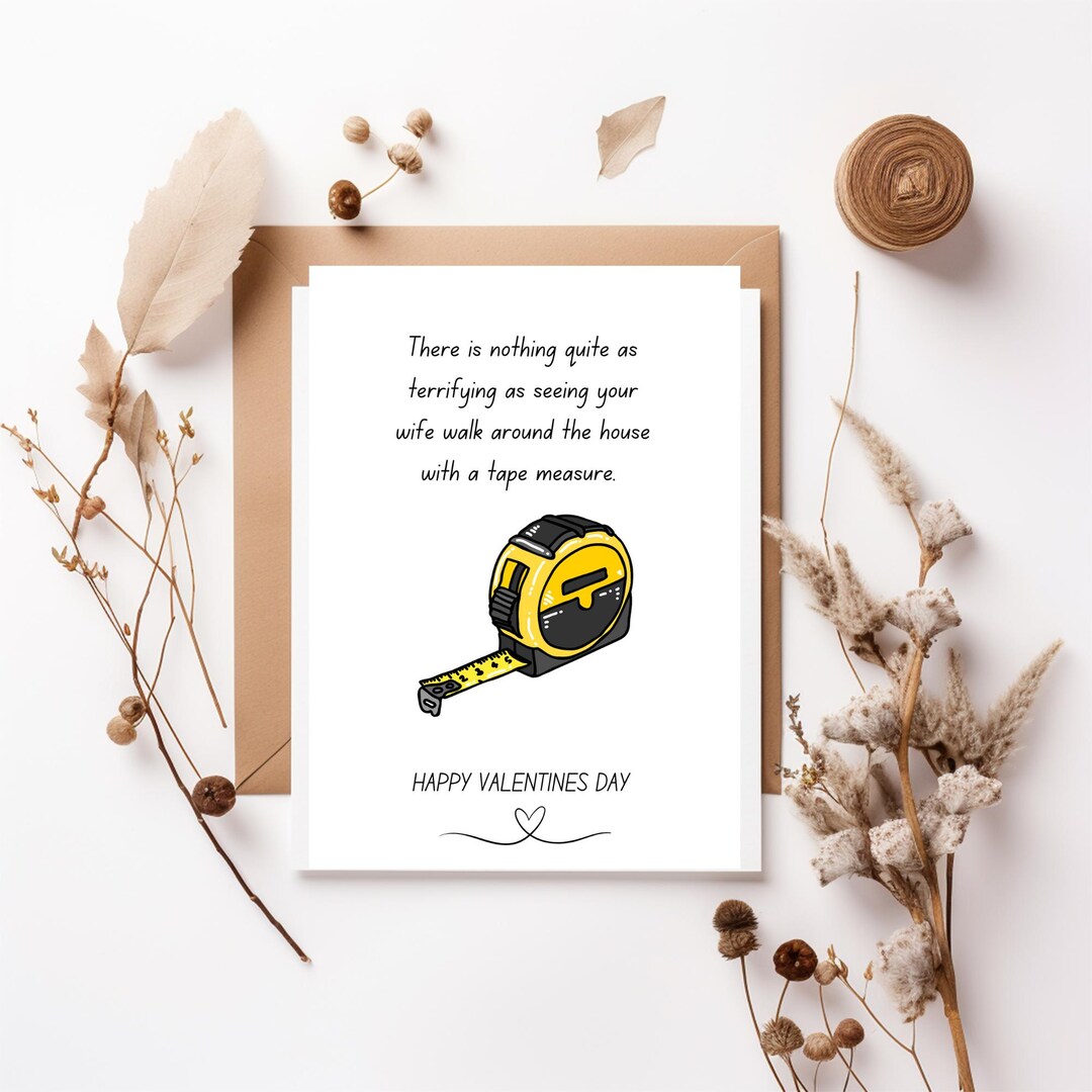 Editable Tape Measure Valentines Day Digital Card - Etsy