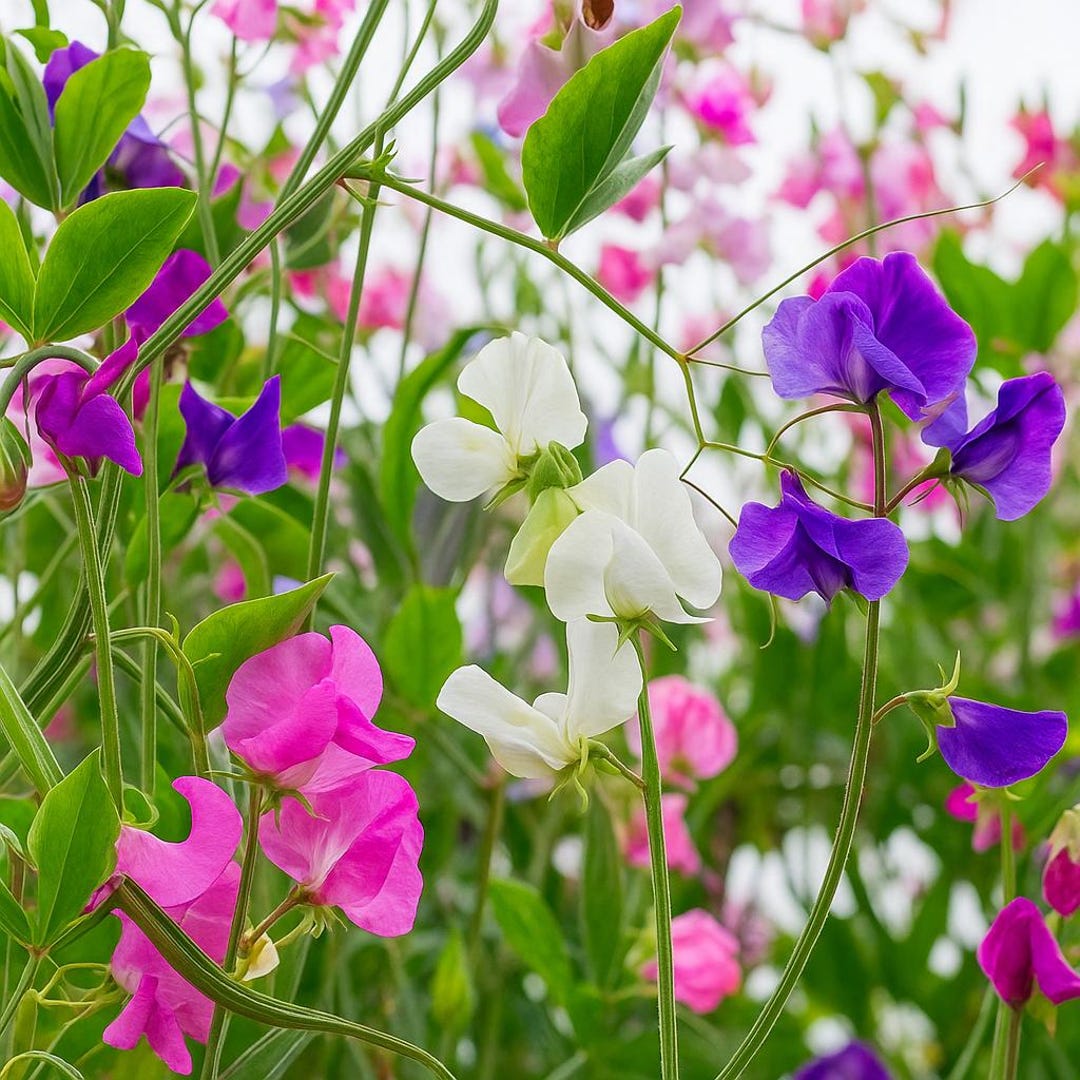 Royal Family Sweet Pea Seeds – Heirloom Ruffled Blooms - 50 Seeds - Etsy
