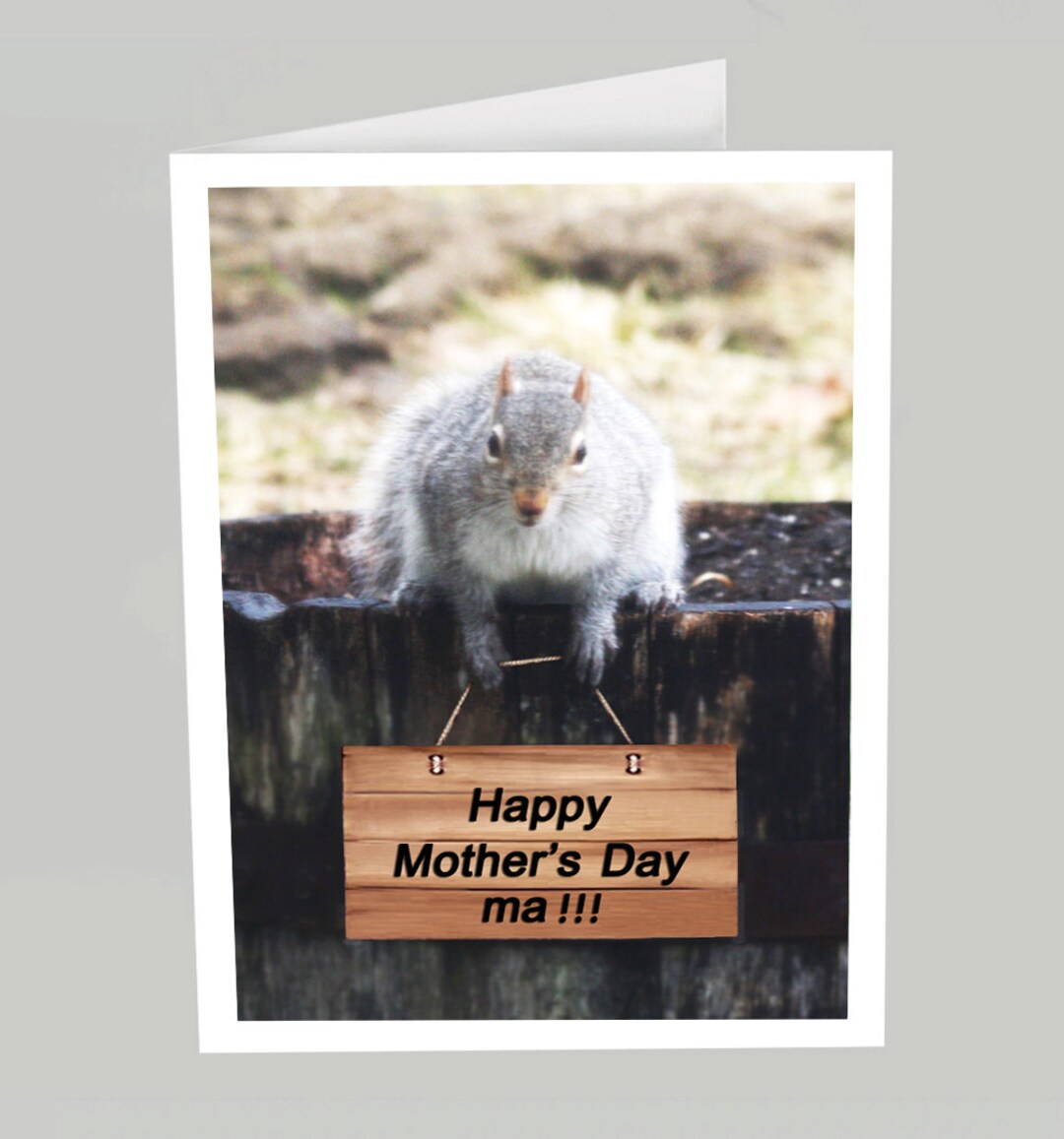 Squirrel Mothers Day Card - Funny Mother's Day Card - Happy Mother's ...