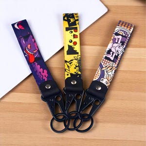 Gengar Keychain, Anime Key Strap, Keyfob for Cars Motorcycle Backpack ...