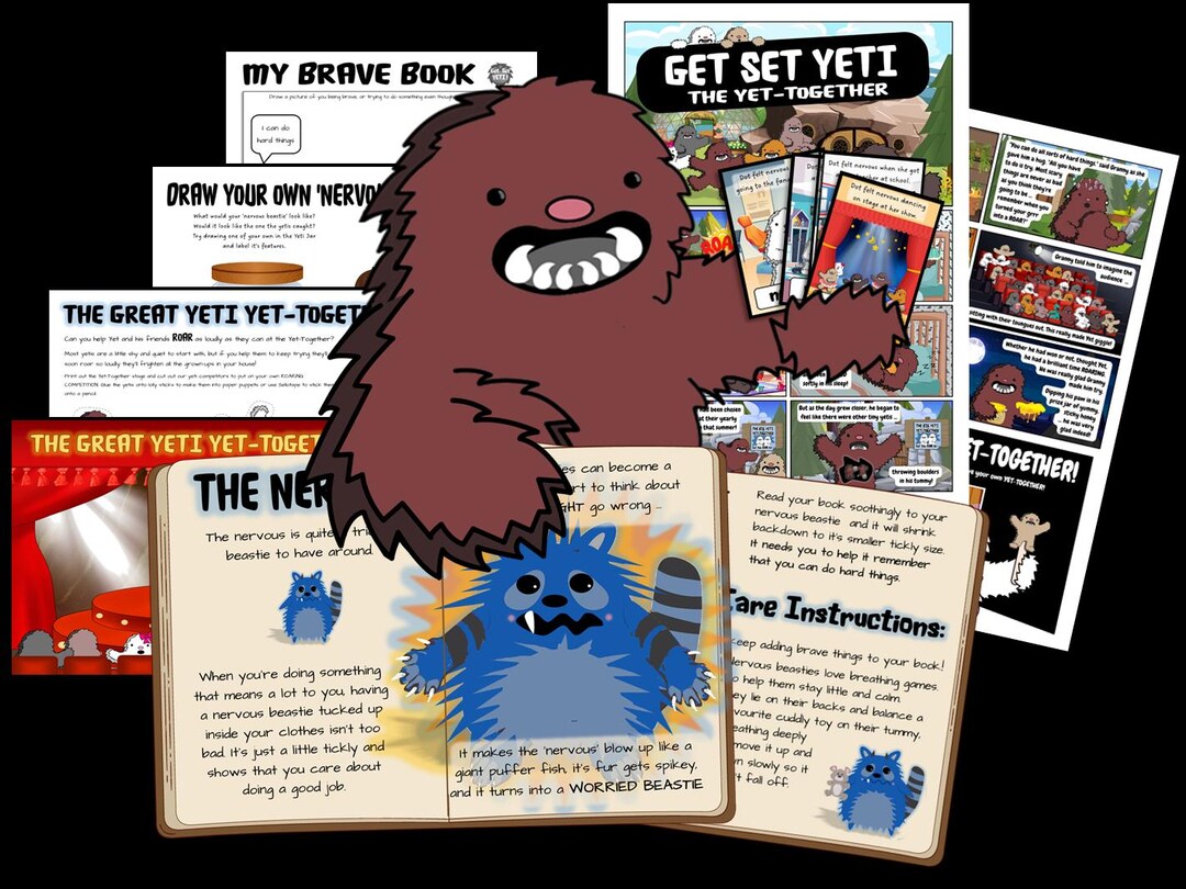 Nervous Beastie Printables the Big Yeti Field Guide to Feelings - Etsy