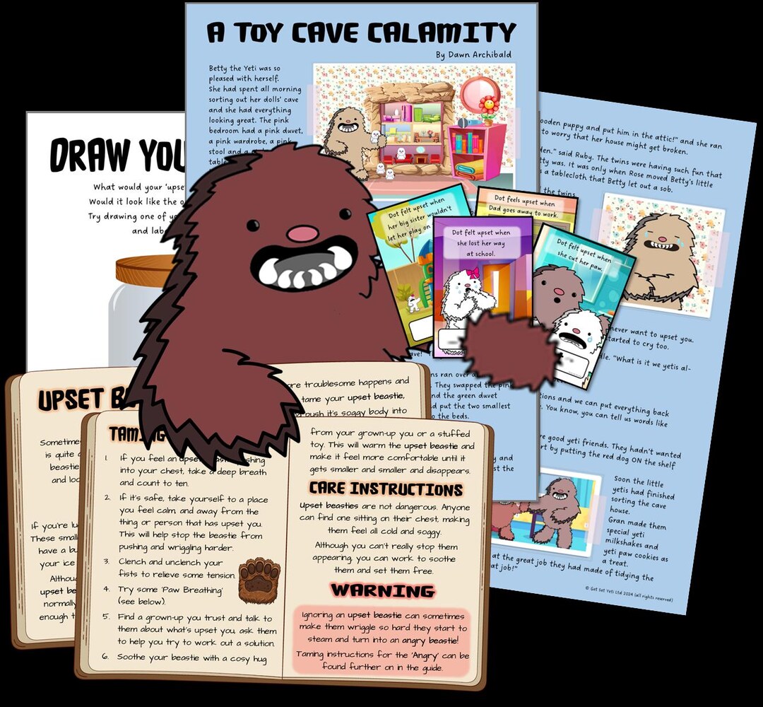 Upset Beastie Printables the Big Yeti Field Guide to Feelings - Etsy