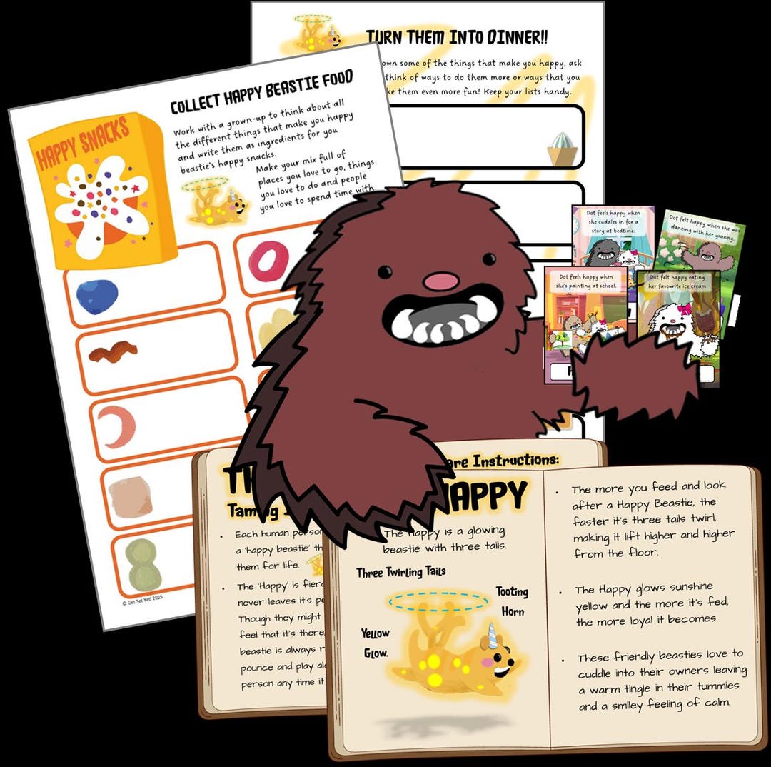 Happy Beastie Printable the Big Yeti Field Guide to Feelings - Etsy