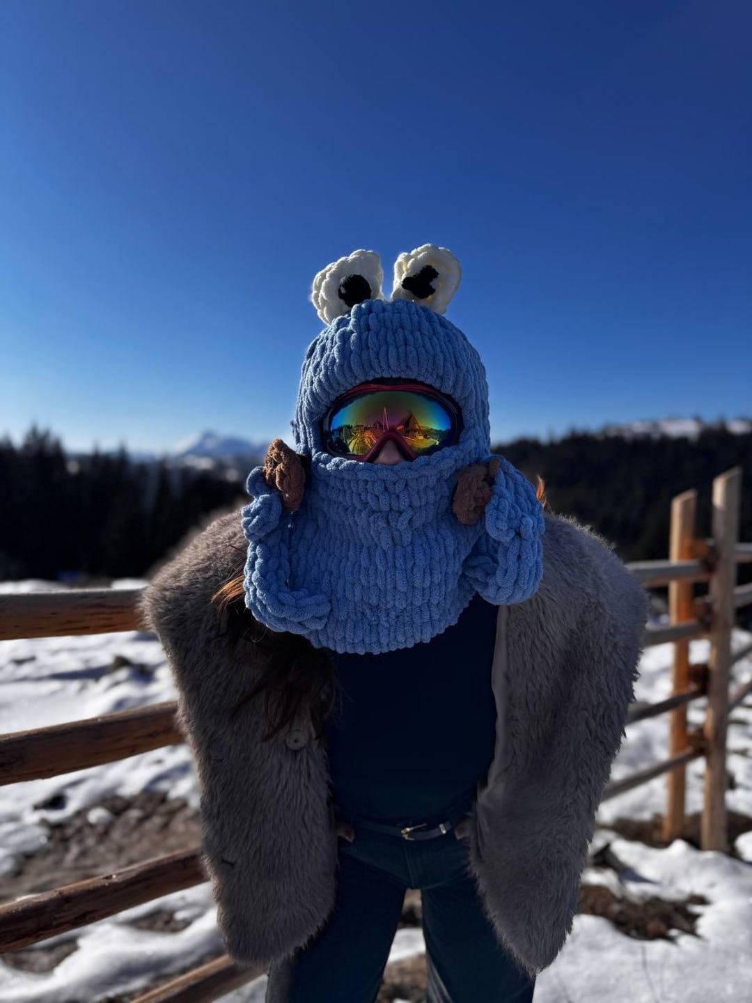 Cookie Monster Sesame Street Balaclava Mask, Knitted Balaclava Unisex ...