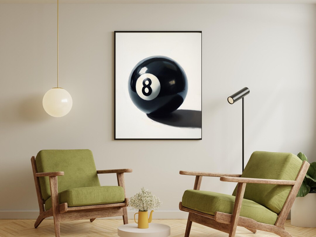8 Ball Print | Printable | 8 Ball Poster | Billiard Decor | Game Room ...