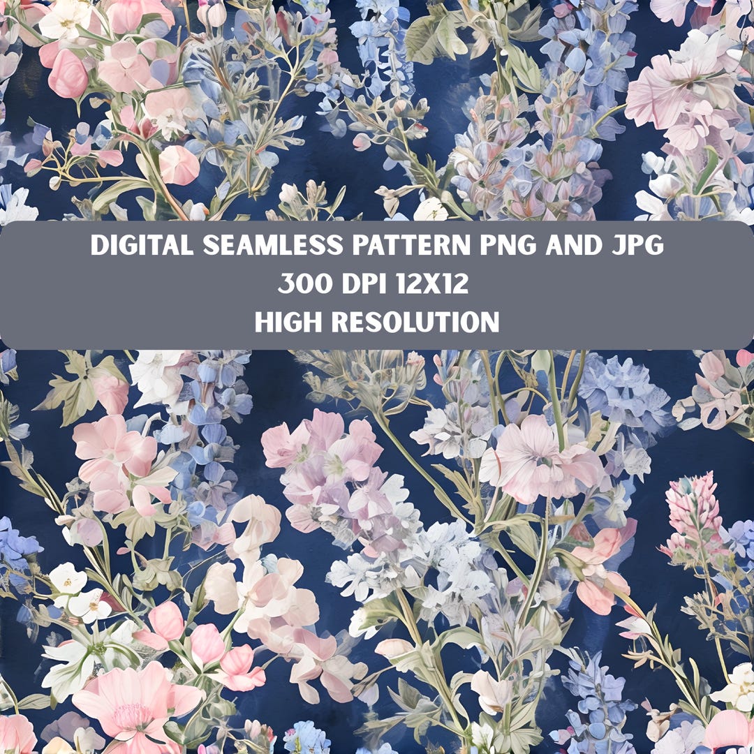 Floral Digital Papers, Seamless Floral Pattern, Spring Floral ...