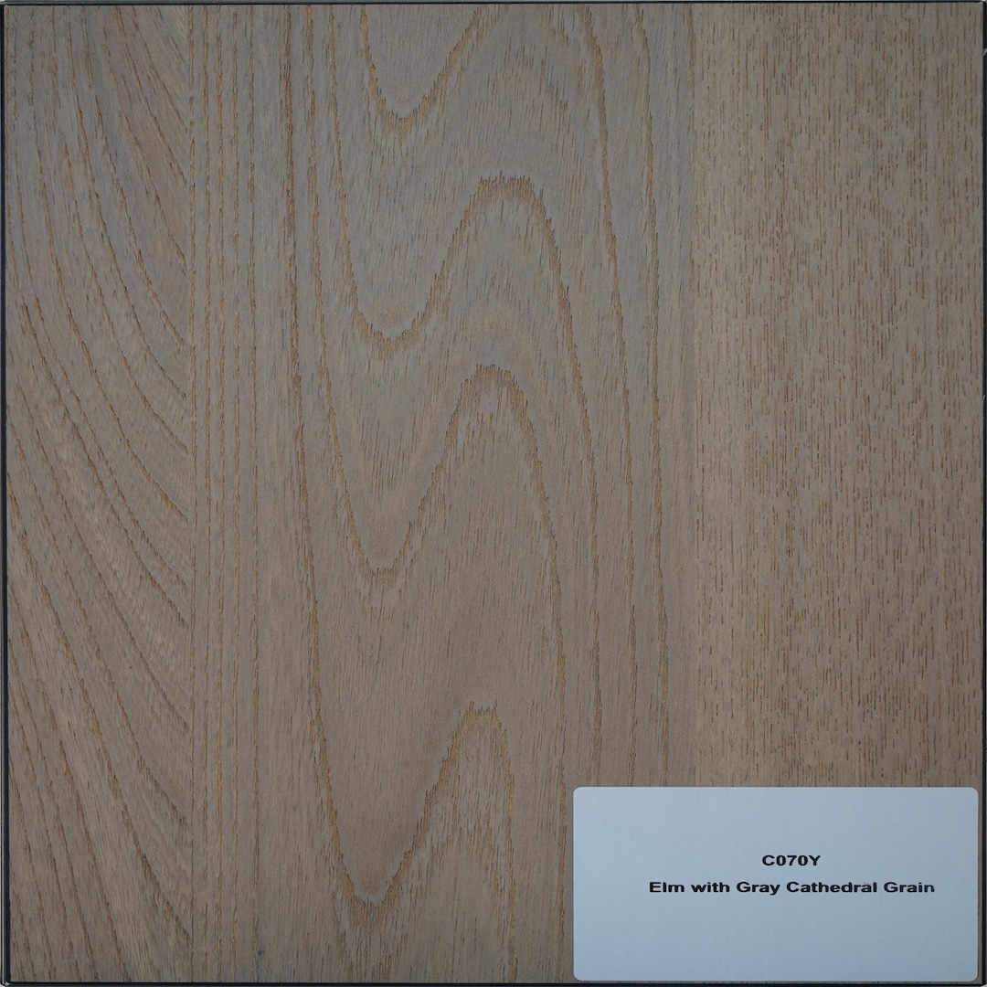 Natural Veneered Wall Panel Elm With Grey Cathedral Grain Design ...
