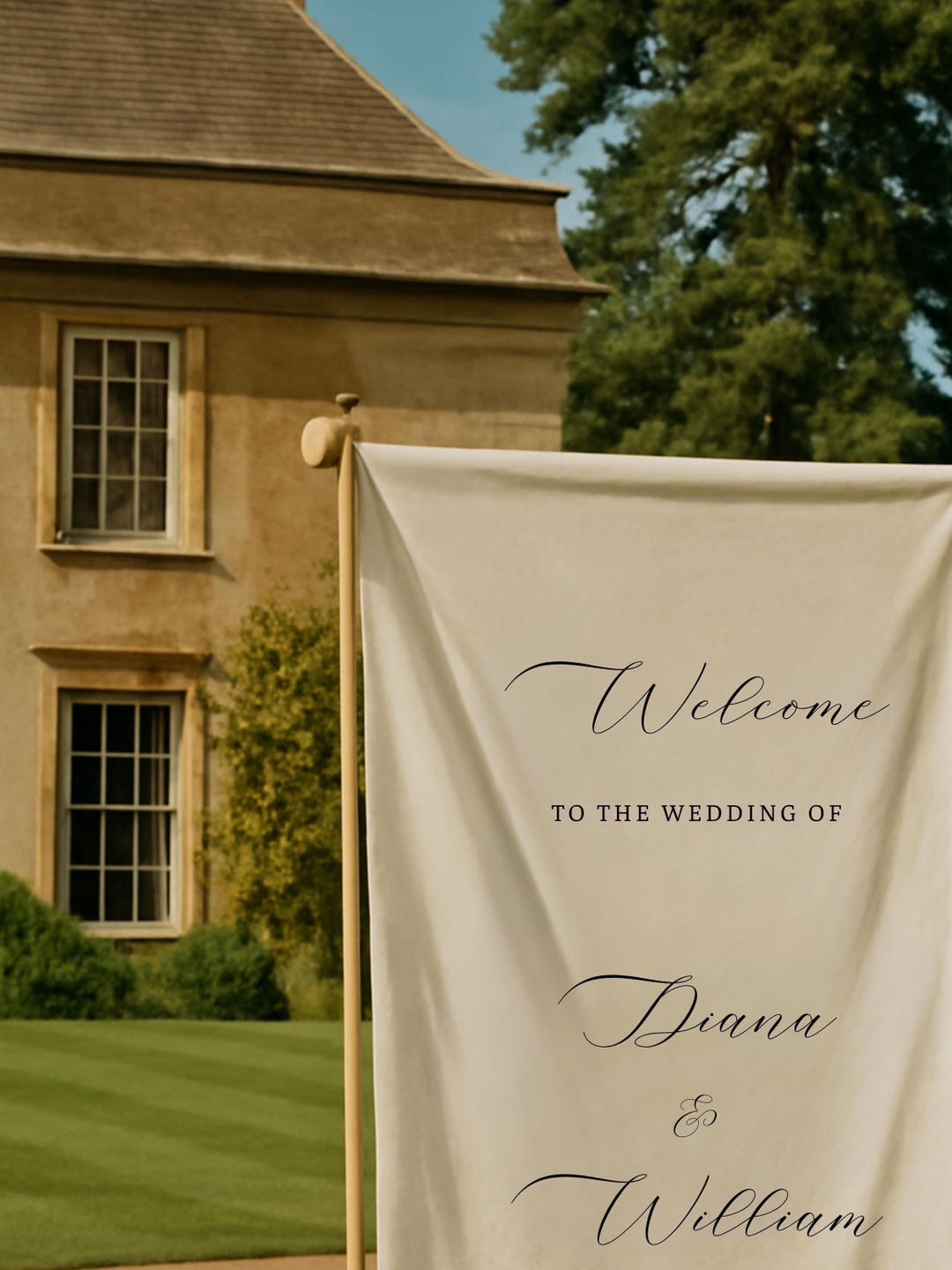 Custom Linen Wedding Welcome Sign, Modern Fabric Sign - Etsy
