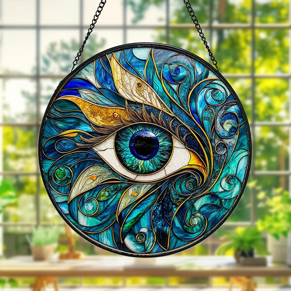 Evil Eye Stained Glass - Etsy Denmark