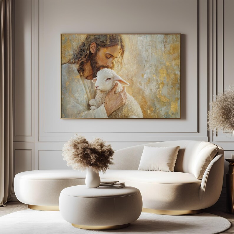 Jesus and Lamb Art: Christian Bible Story Print (digital Download) - Etsy