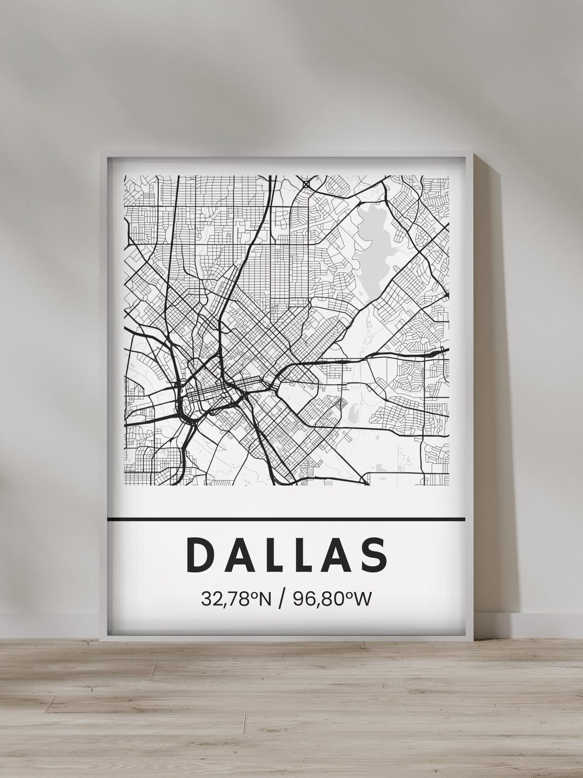 Dallas Map Poster - Etsy