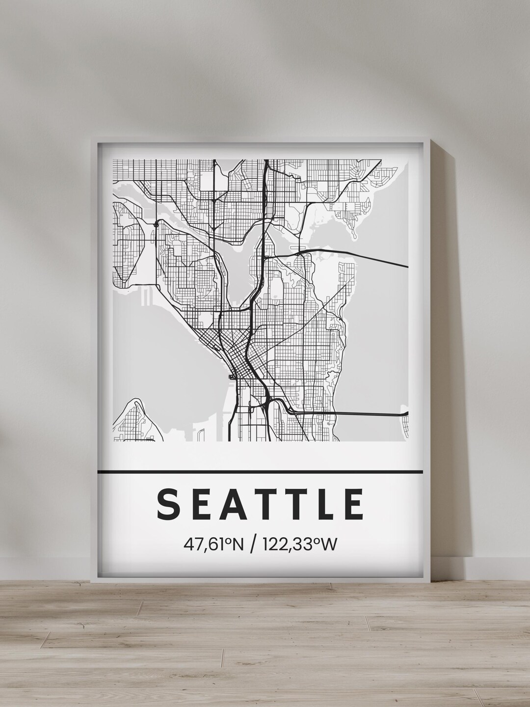 Seattle Map Poster - Etsy