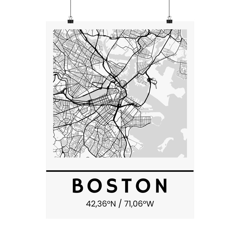 Boston Map Poster - Etsy