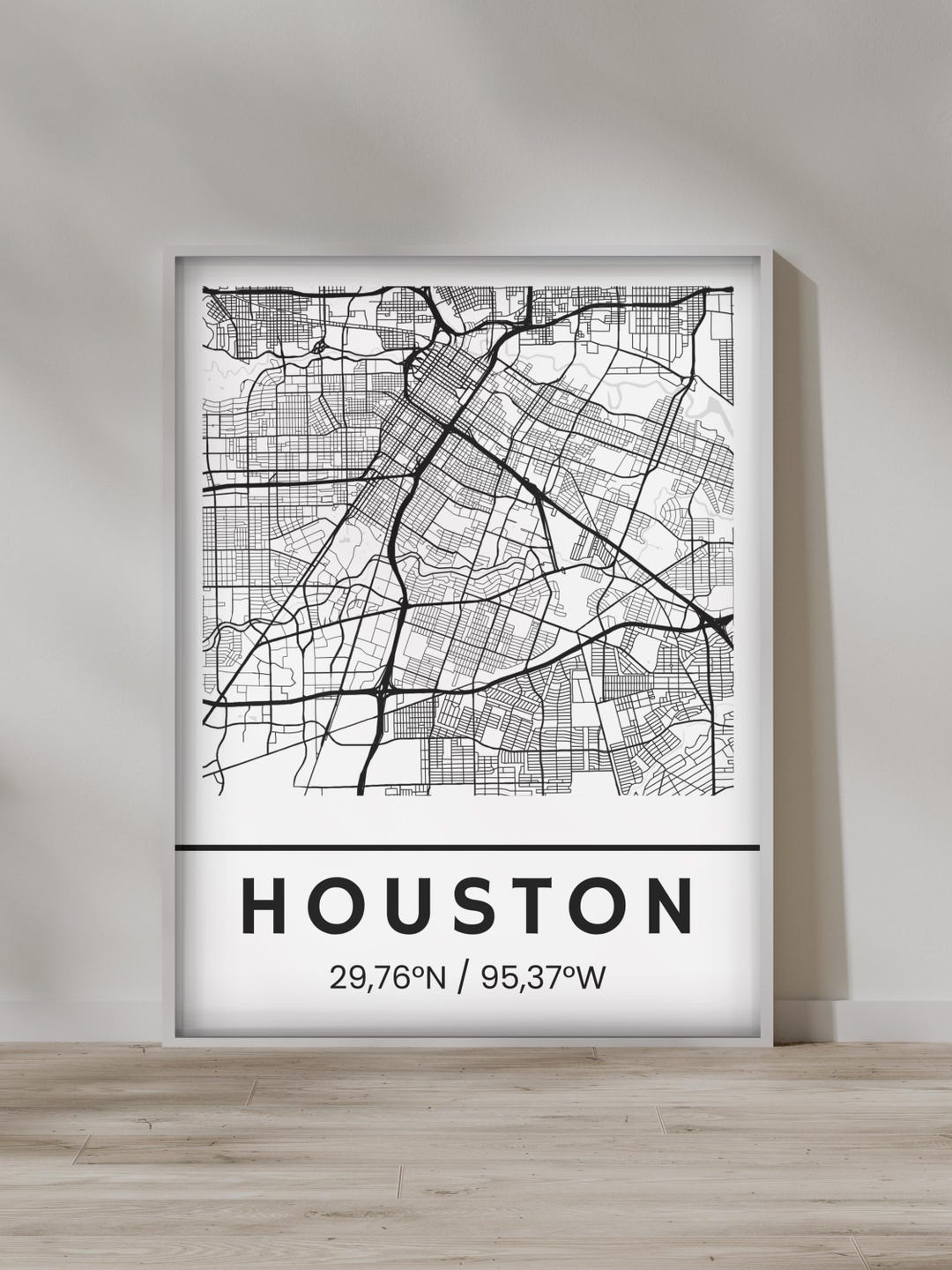 Houston Map Poster - Etsy