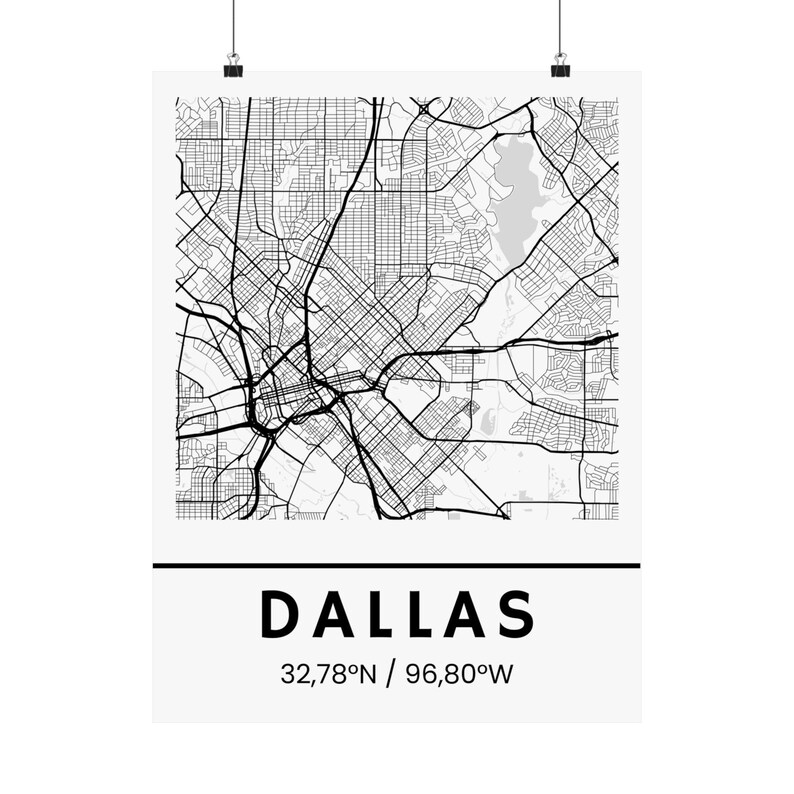 Dallas Map Poster - Etsy