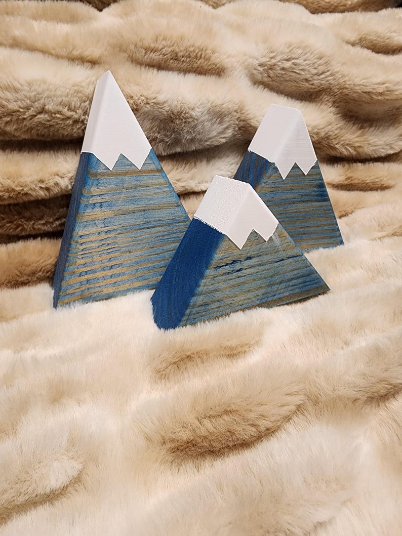 Mountain Decor, Shelf Decor, Small Mountain Decor, Wooden Mountain ...