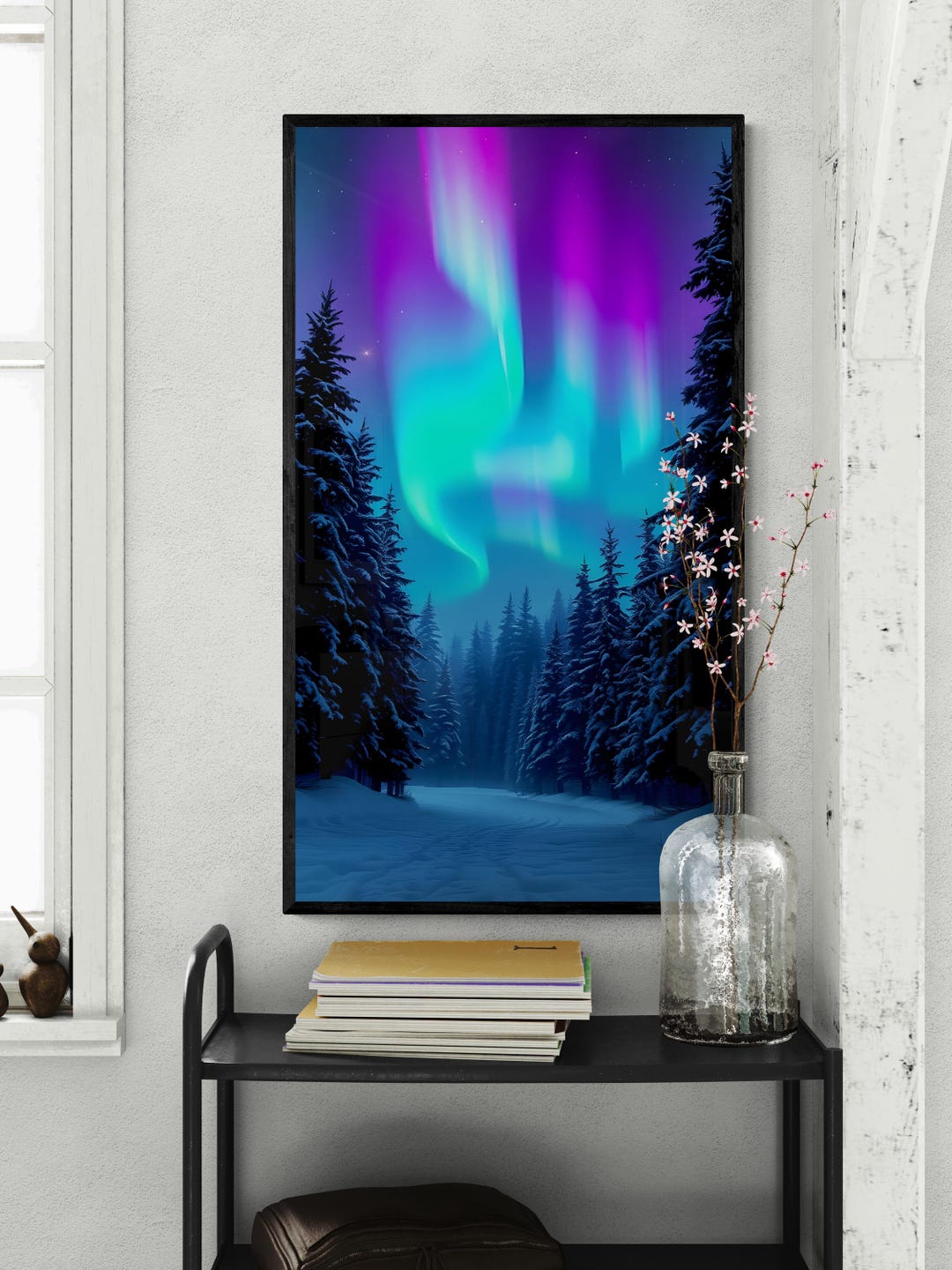 Northern Lights Digital Wall Art | Aurora Borealis Prints | Forest ...