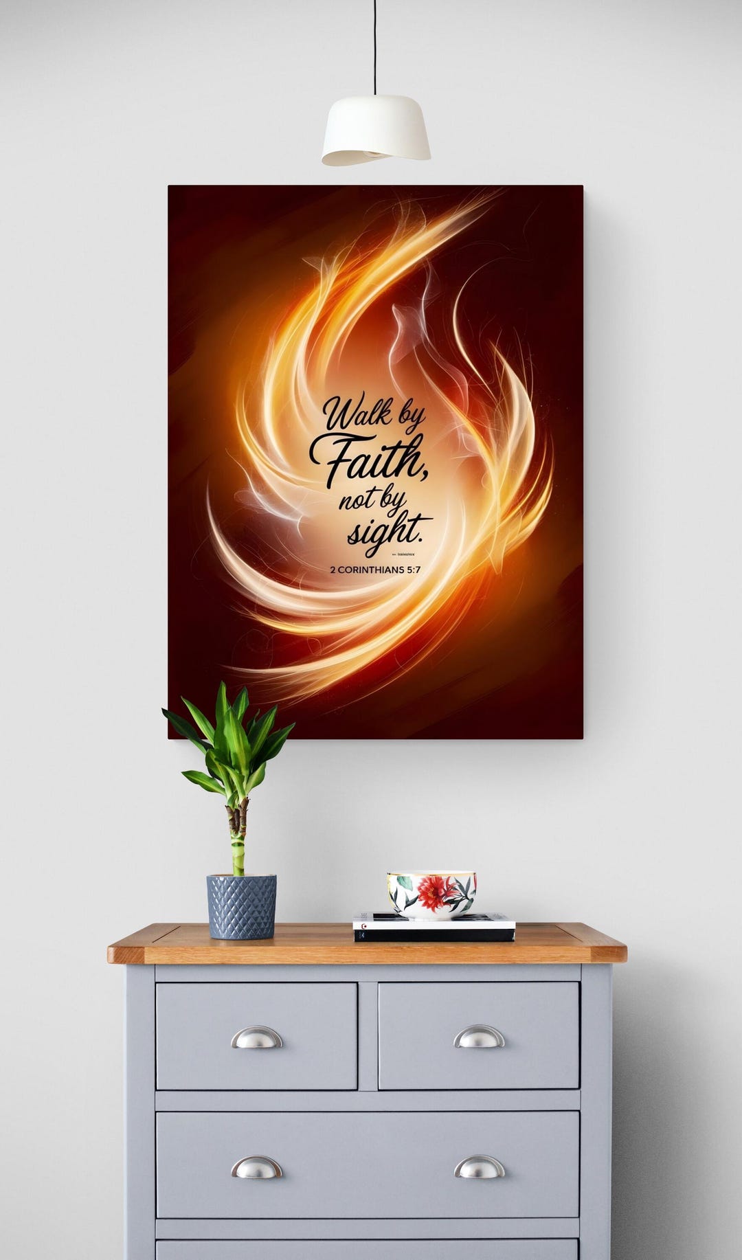 Holy Spirit Fire Art Print | Christian Scripture Decor (digital ...