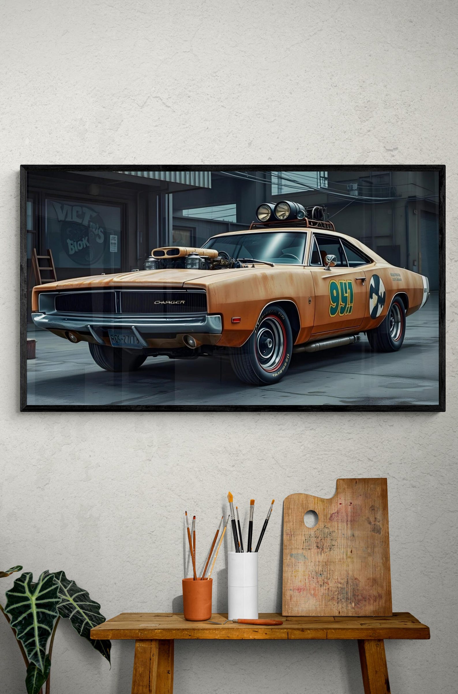 1969 Dodge Charger Digital Wall Art | Classic Muscle Car Print | Retro ...