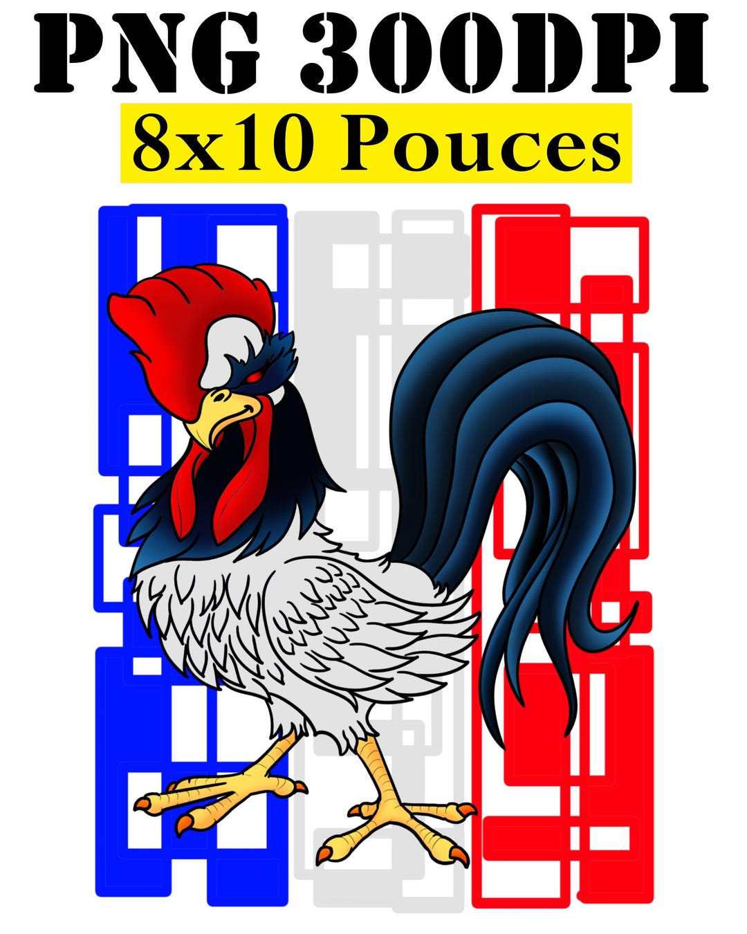 French Rooster Digital Art / France Bleu Blanc Rouge / Rooster ...