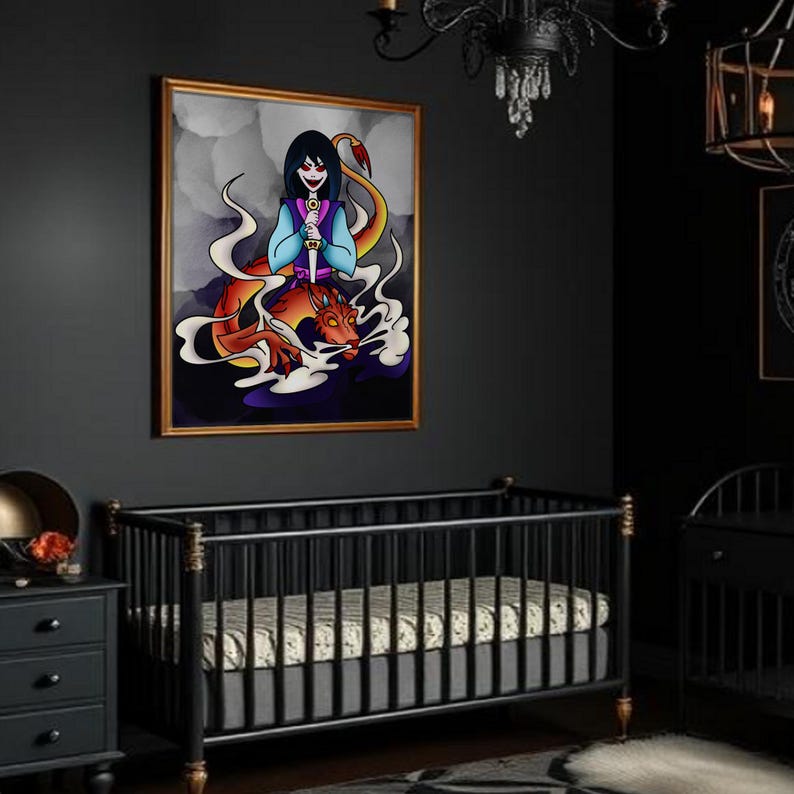 Mulan & Mushu / Princess Illustration / Sublimation PNG 300DPI / Gothic ...
