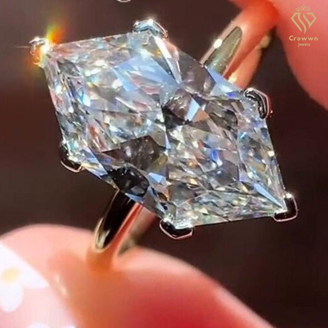 3 CT Elongated Dutch Marquise Cut Moissanite Engagement Ring Dutch ...