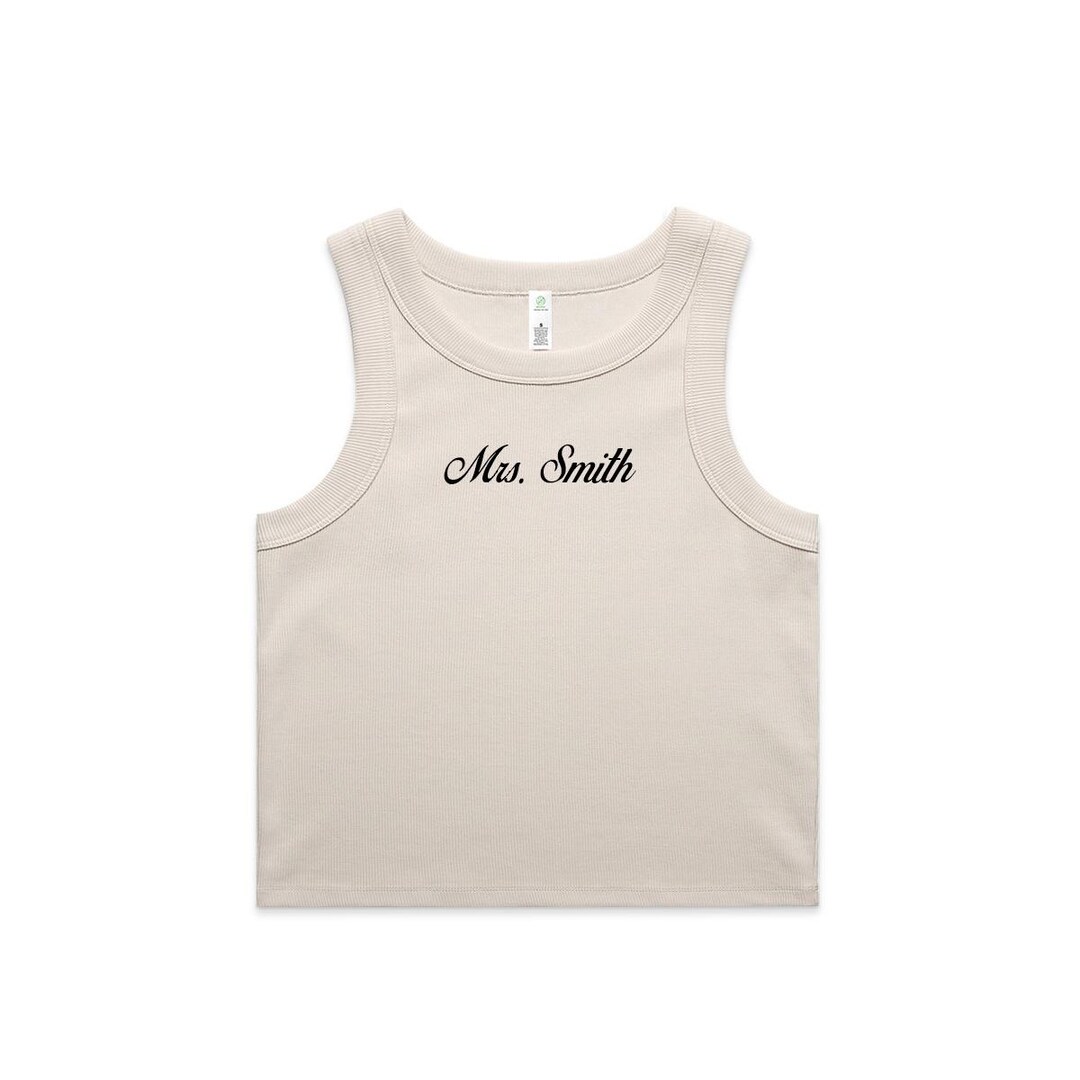 Custom Mrs Bride Tank | Embroidered Bride Tank Top | Bride Tank Top for ...