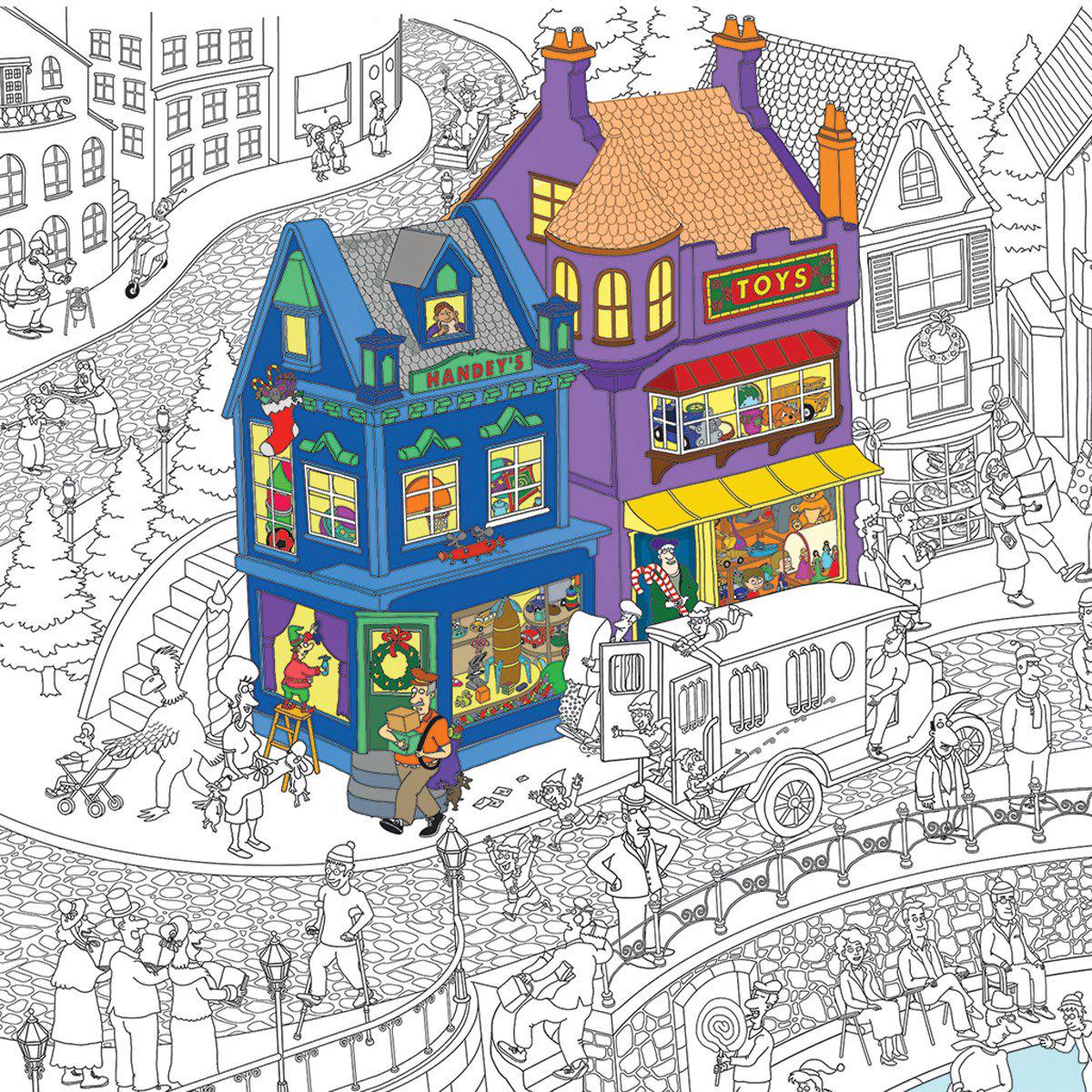 Great2bcolorful Huge Coloring Posters - Merry Christmas Village - Etsy