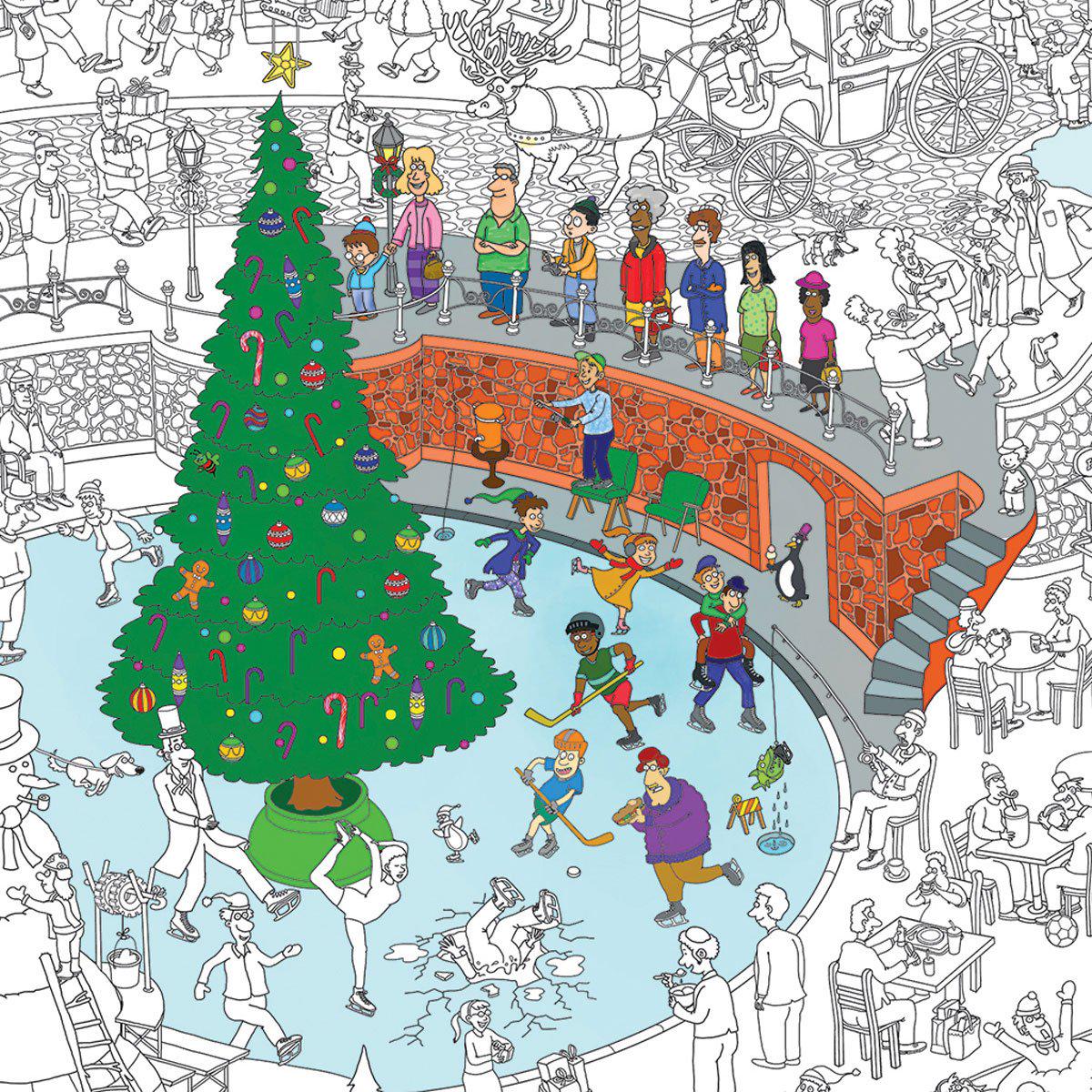 Great2bcolorful Huge Coloring Posters - Merry Christmas Village - Etsy