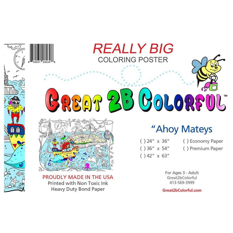 Great2bcolorful Huge Coloring Posters - Ahoy Mateys - Etsy