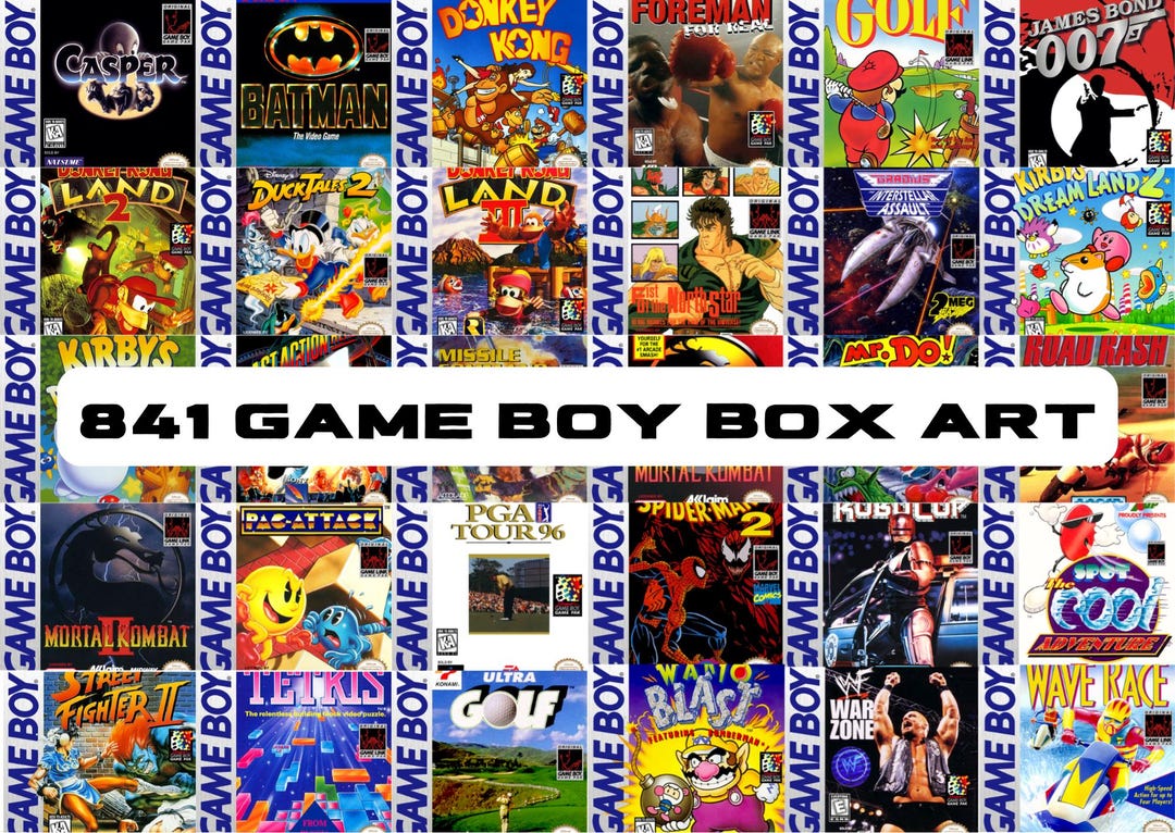 841 Digital Nintendo Game Boy Box Art, PNG Bundle, Cool, Nostalgic ...