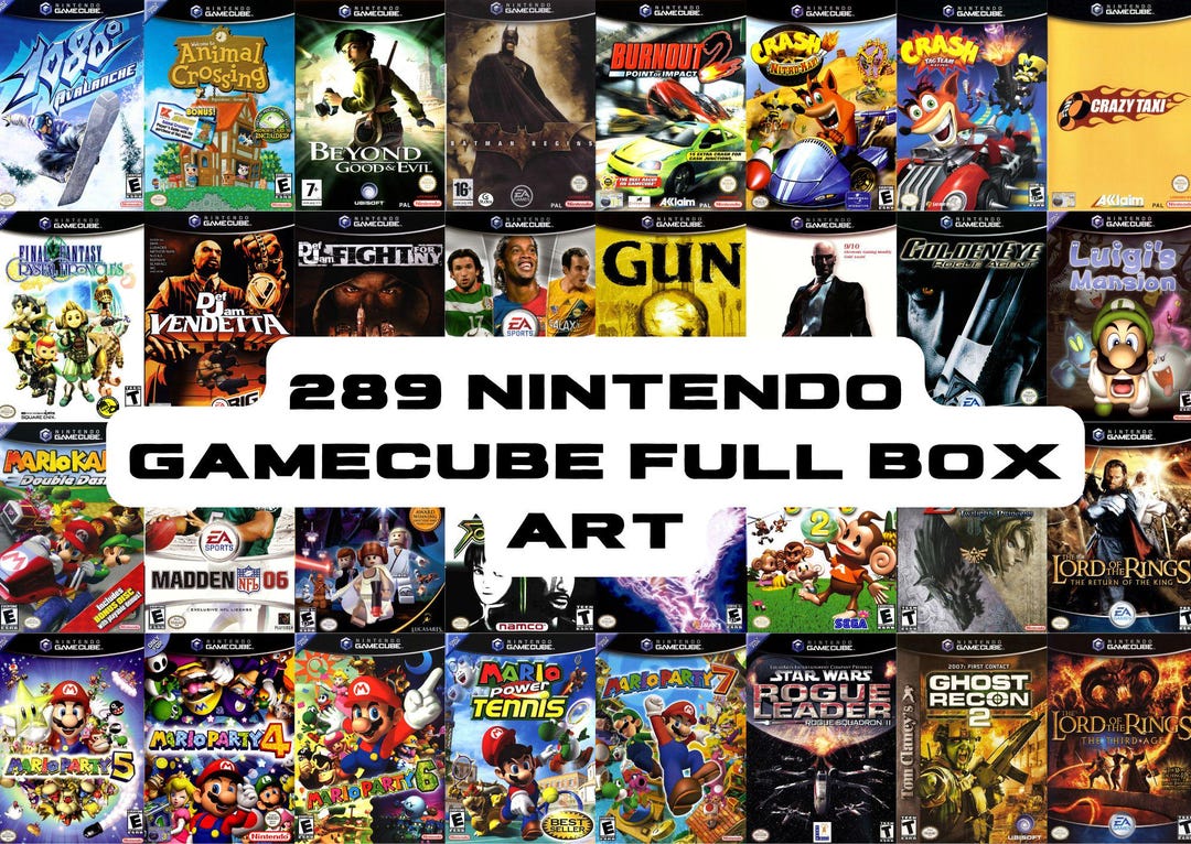 289 Digital Nintendo Gamecube Full Box Art, JPG Bundle, Cool, Nostalgic ...