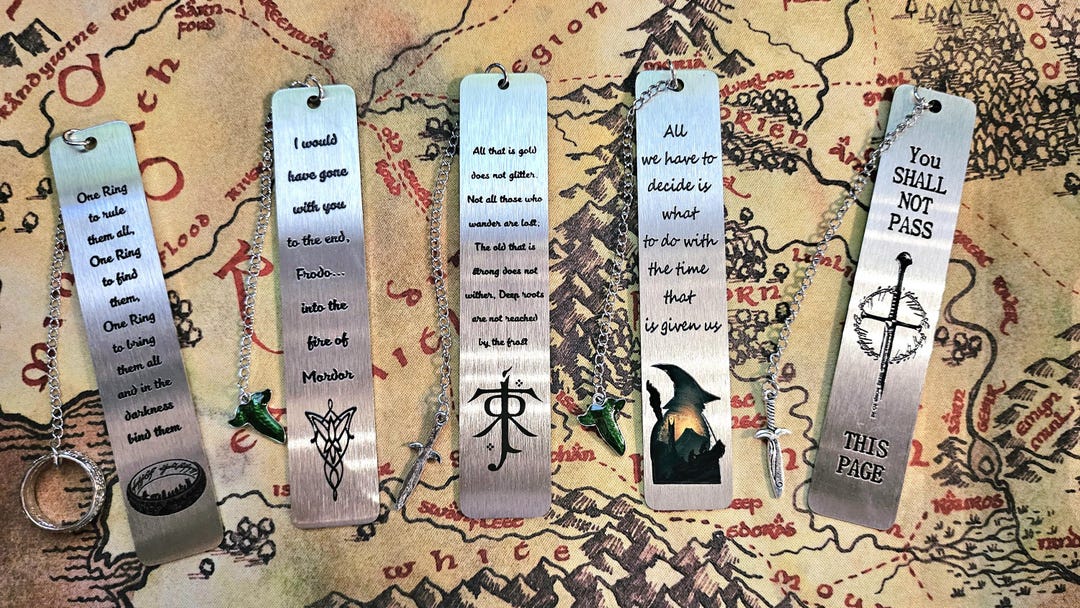 Lotr/hobbit Metal Bookmark With Engraved Message/quote - Etsy