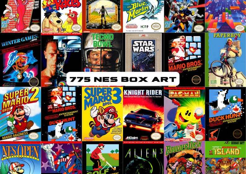 775 Digital Nintendo NES Cover Art, PNG Bundle, Cool, Nostalgic ...