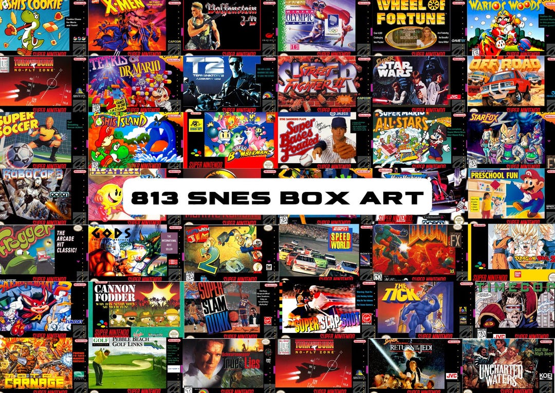 813 Digital Super Nintendo Box Cover Art, PNG Bundle, Cool, Nostalgic ...