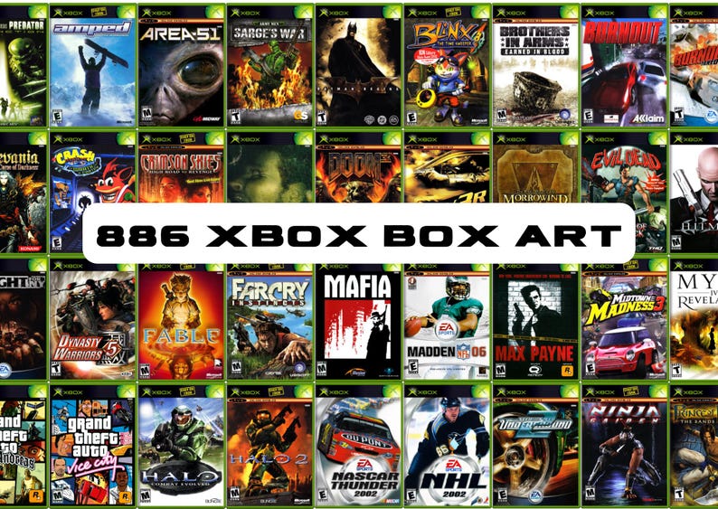 886 Digital Xbox Cover Art, PNG Bundle, Cool, Nostalgic, Digital ...