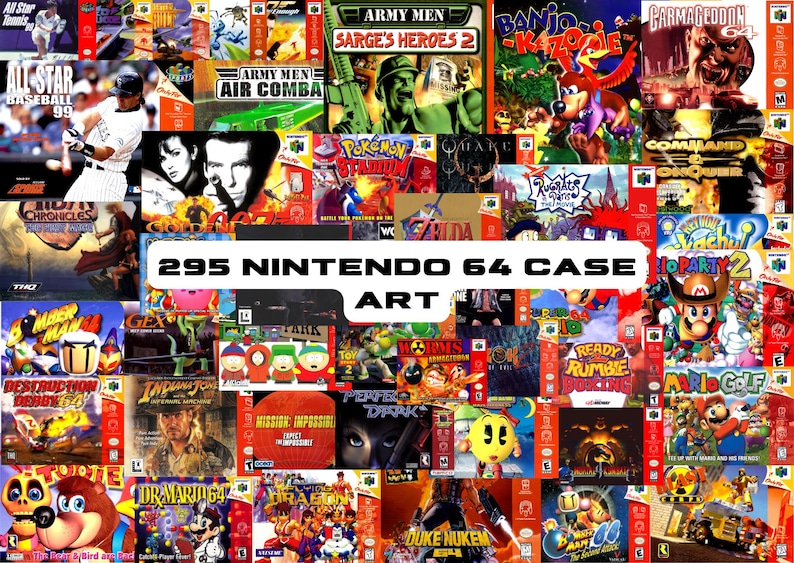 295 High Quality Digital Nintendo 64 Box Front Cover Art, PNG Bundle ...