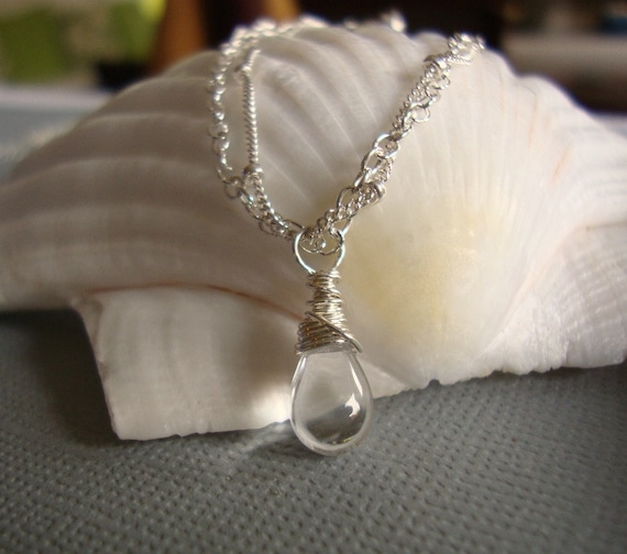 Items similar to waterdrop silver bracelet - gorgeous glass drop and ...