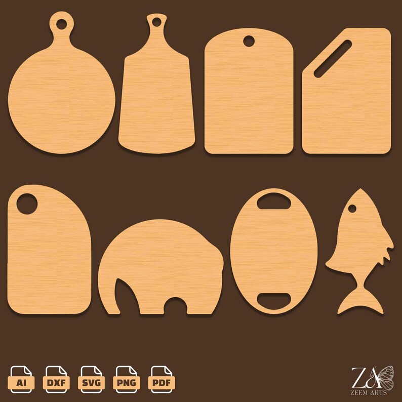 60 Cutting Board SVG Laser Cut Files: CNC Glowforge Templates (digital ...