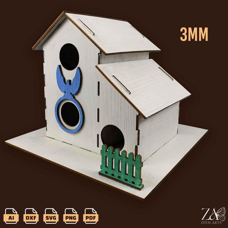 Bird House Laser Cut Files & SVG Files Template for Glowforge, CNC ...
