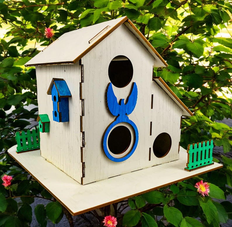 Bird House Laser Cut Files, 3mm Plywood, CNC, Glowforge (digital ...