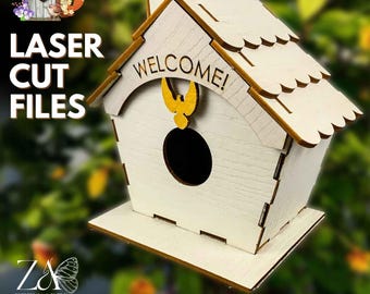 Bird House Laser Cut Files: 3mm Plywood Template (digital Download) - Etsy