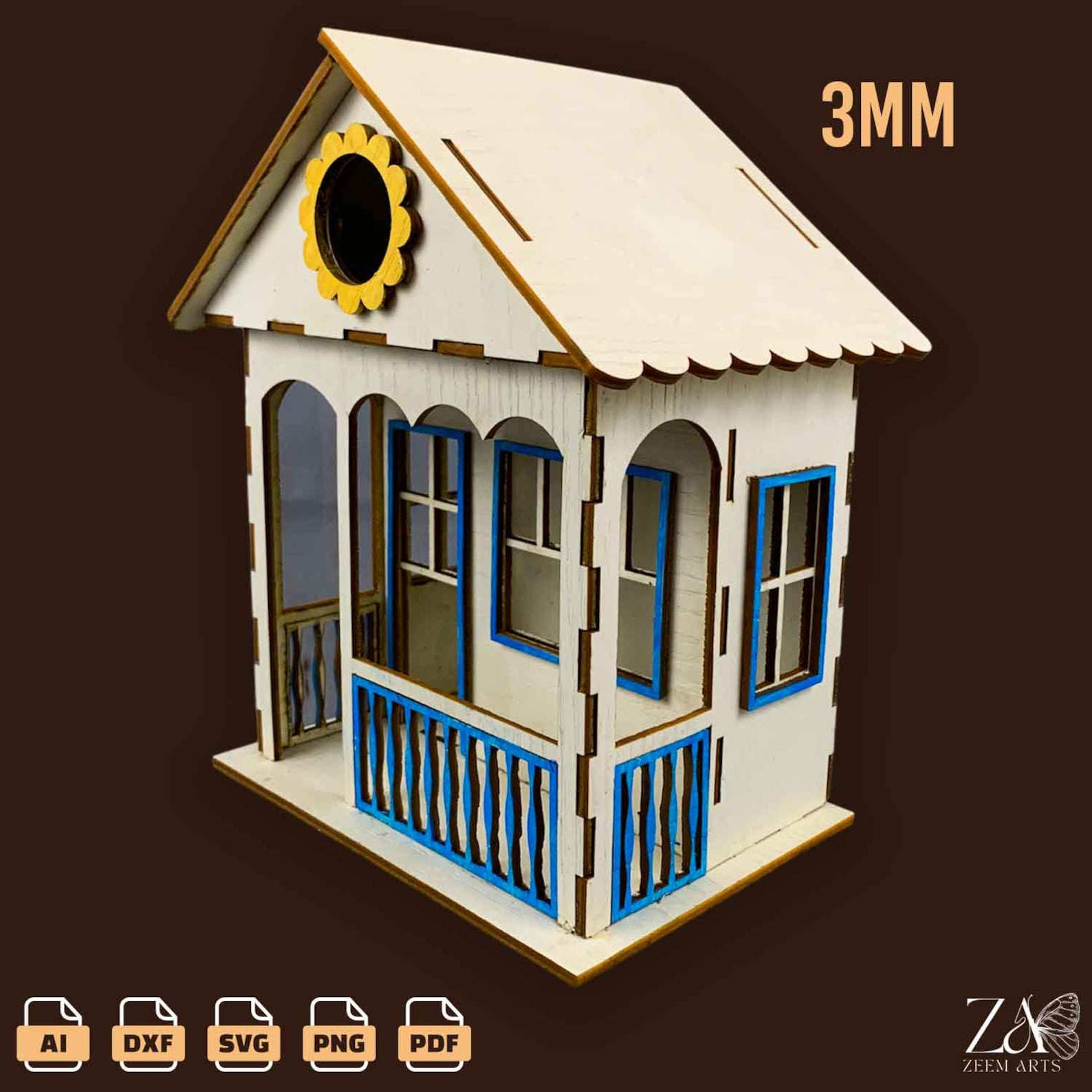 Bird House Laser Cut Files: 3mm Plywood Template (digital Download) - Etsy