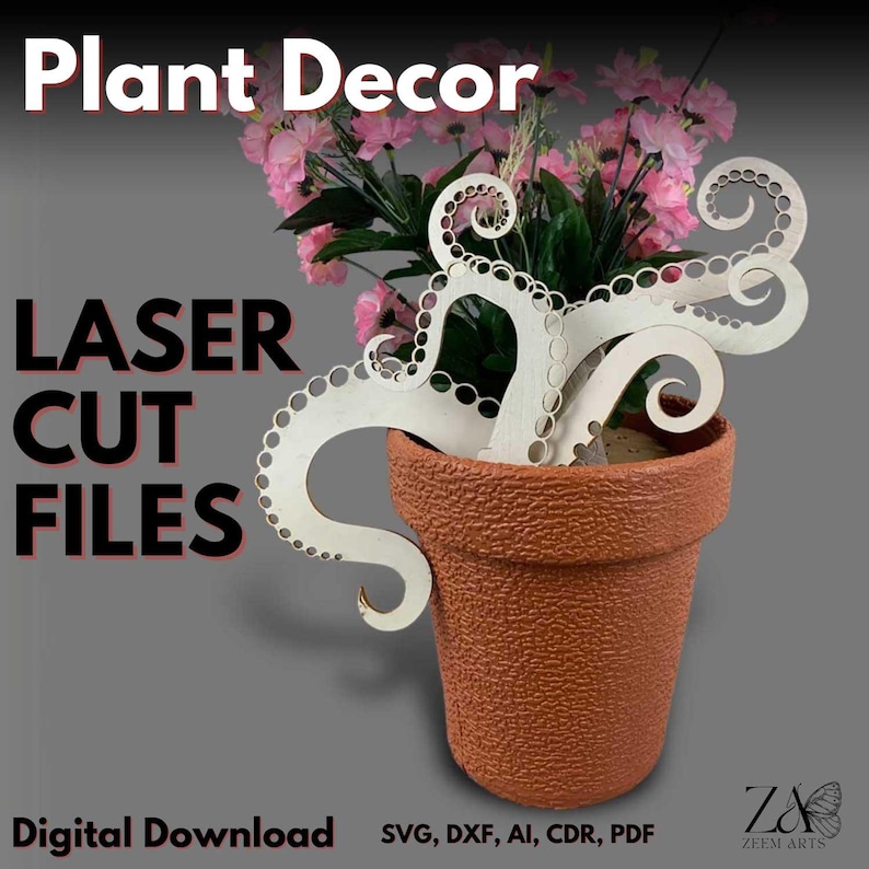 Plant Decor Octopus Tentacles SVG Files & Laser Cut Files for Glowforge ...