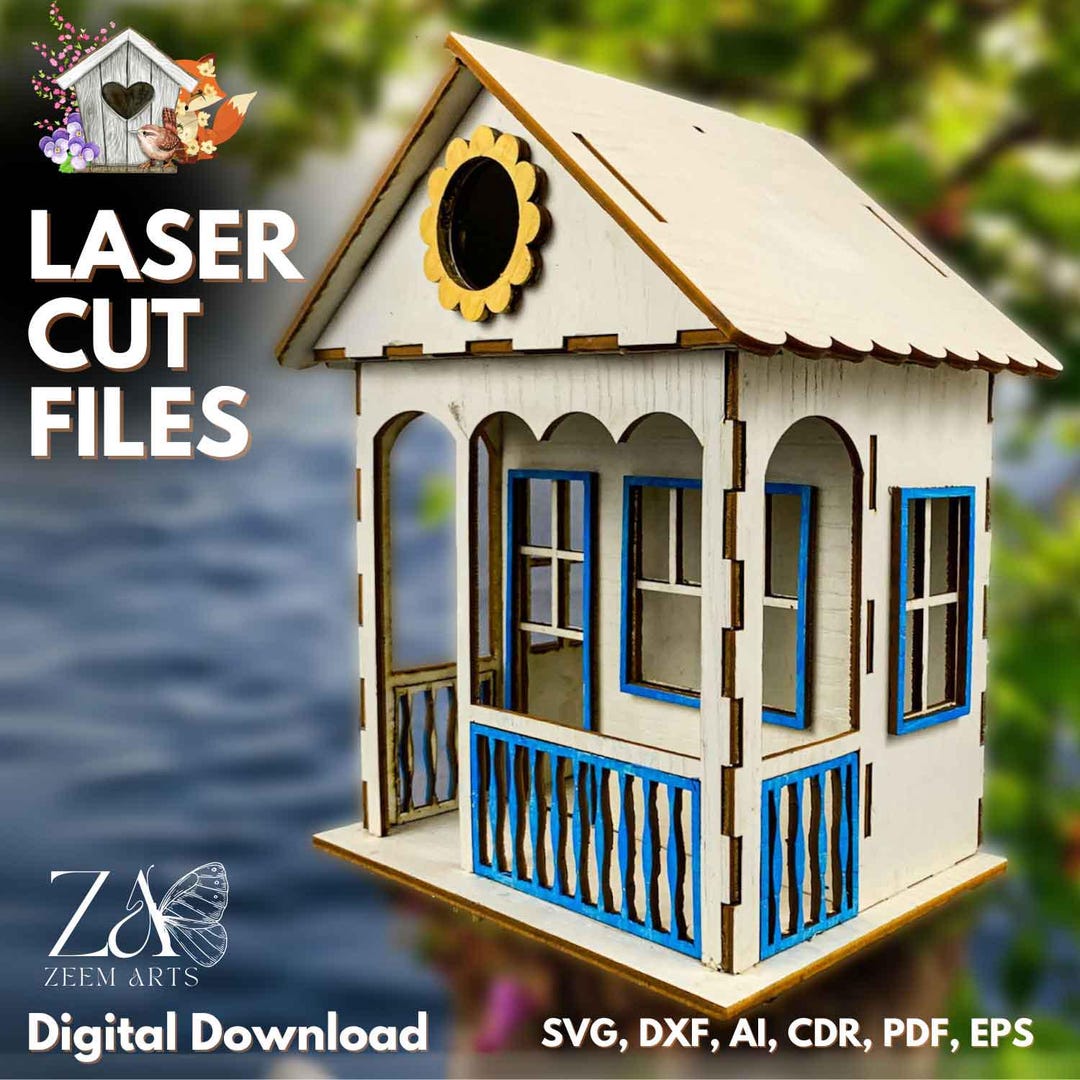 Bird House Laser Cut Files: 3mm Plywood Template (digital Download) - Etsy