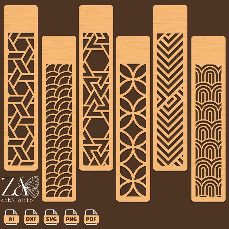 60 Geometric Bookmark SVG Laser Cut Files (digital Download) - Etsy