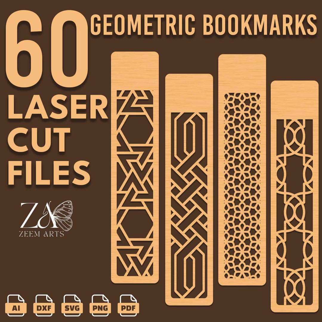 60 Geometric Bookmark SVG Files & Laser Cut Files for Cricut, Glowforge ...
