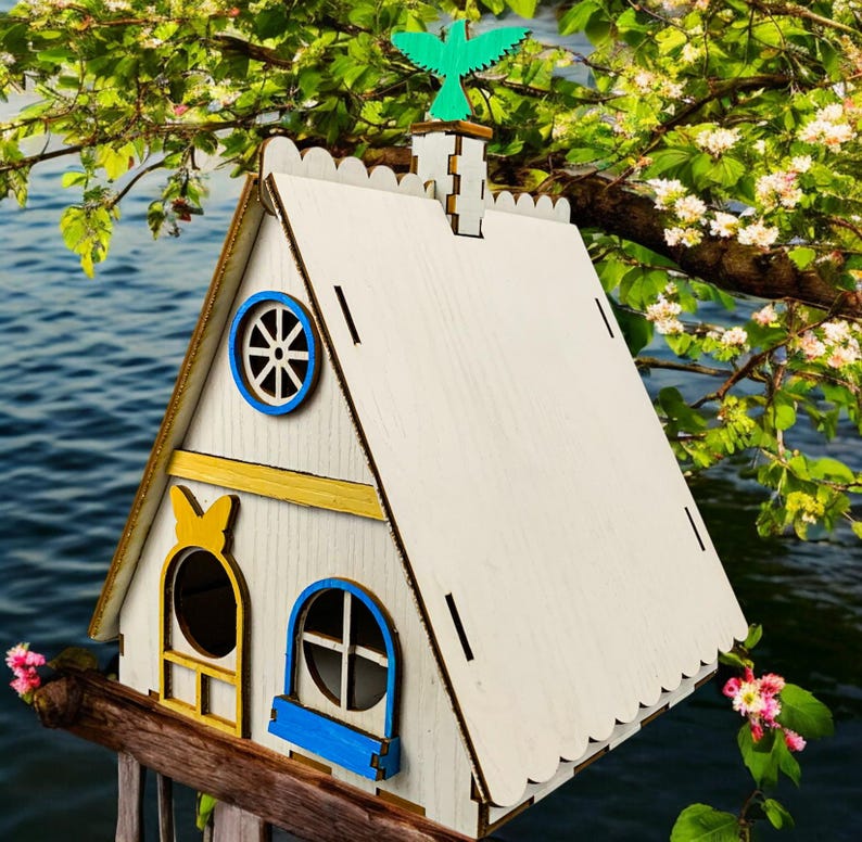 Bird House Laser Cut Files, 3mm Plywood, CNC, Glowforge (digital ...